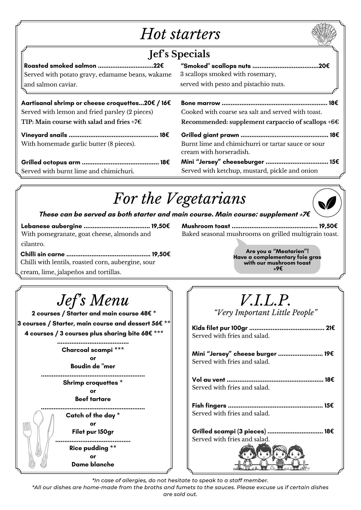 Menu English & Nederlands