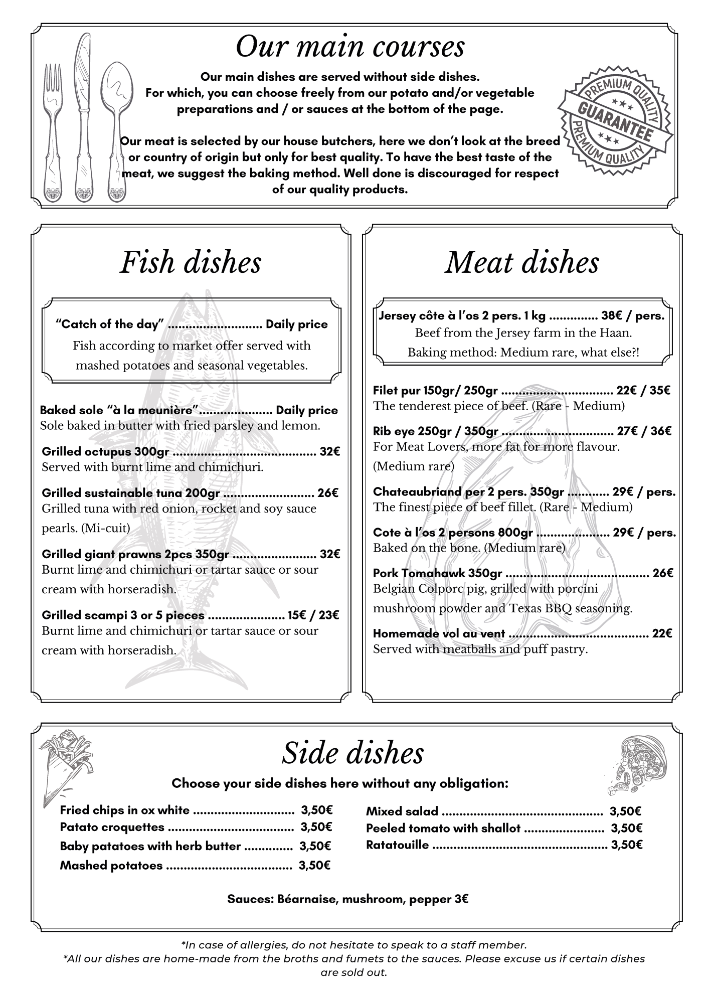 Menu English & Nederlands