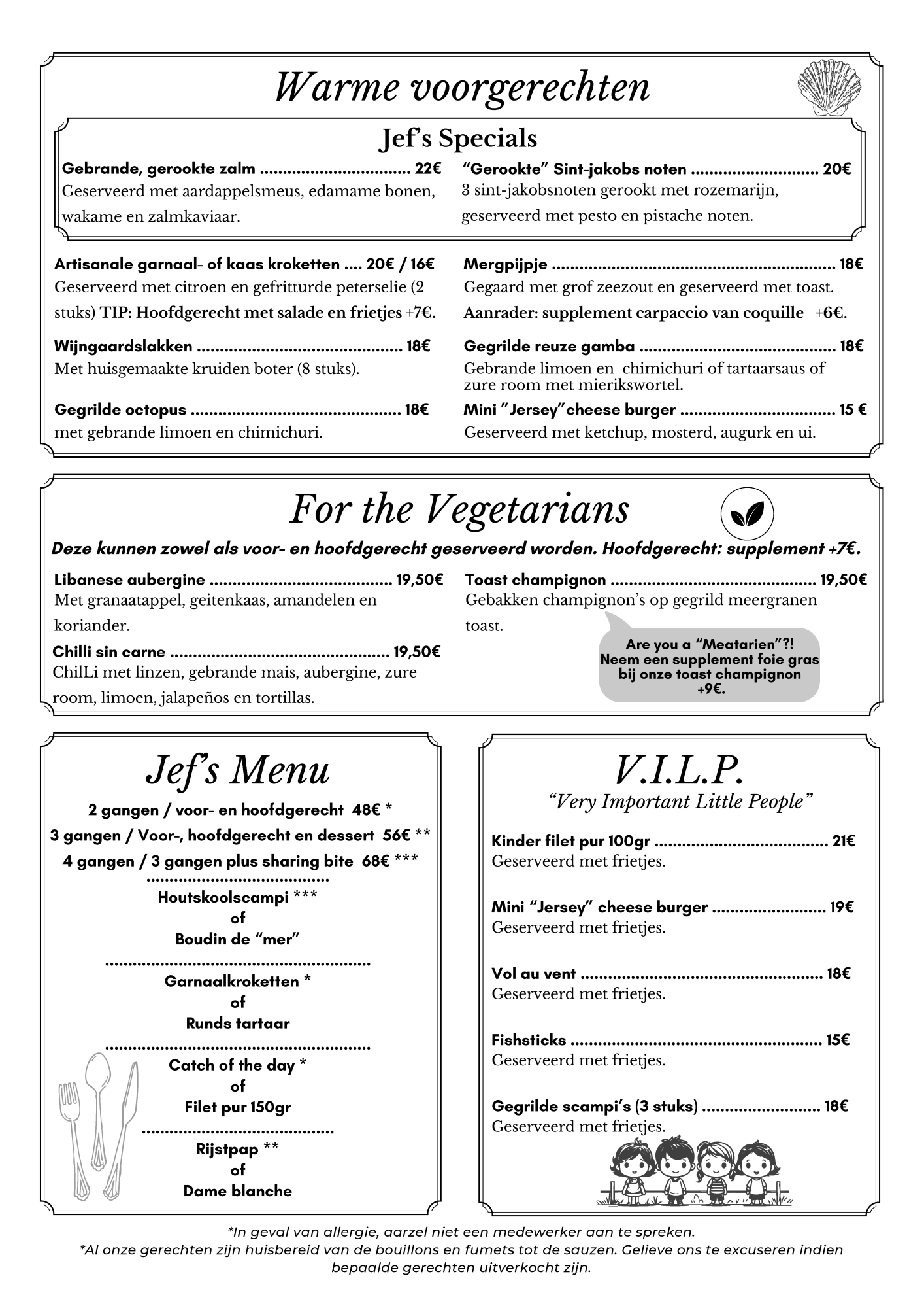 Menu English & Nederlands