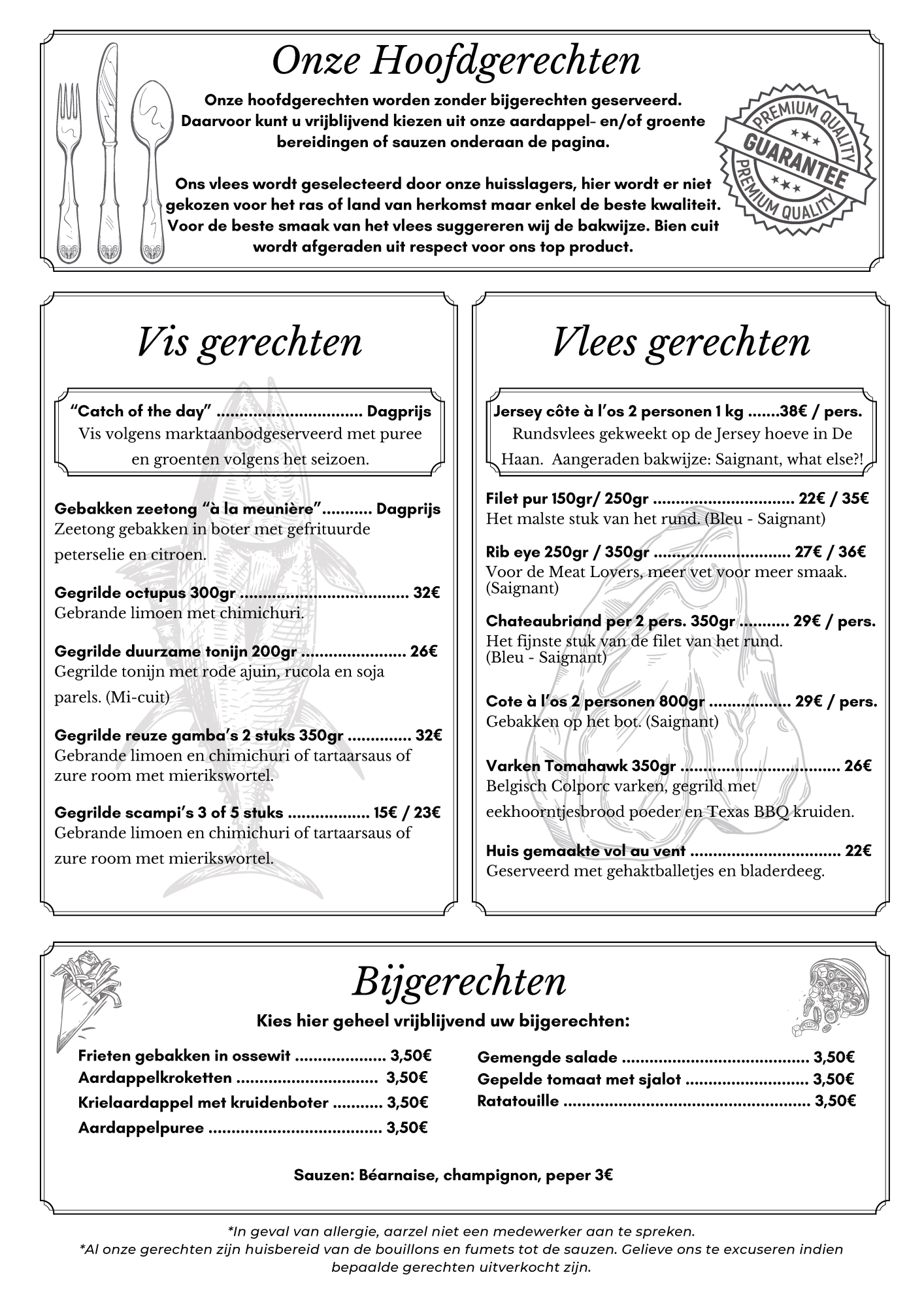 Menu English & Nederlands